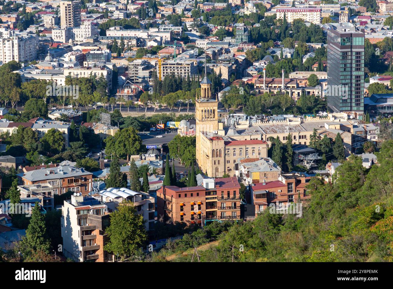 Tbilisi, Georgia - 17 AUG, 2024: Buildings around the Rustaveli metro ...