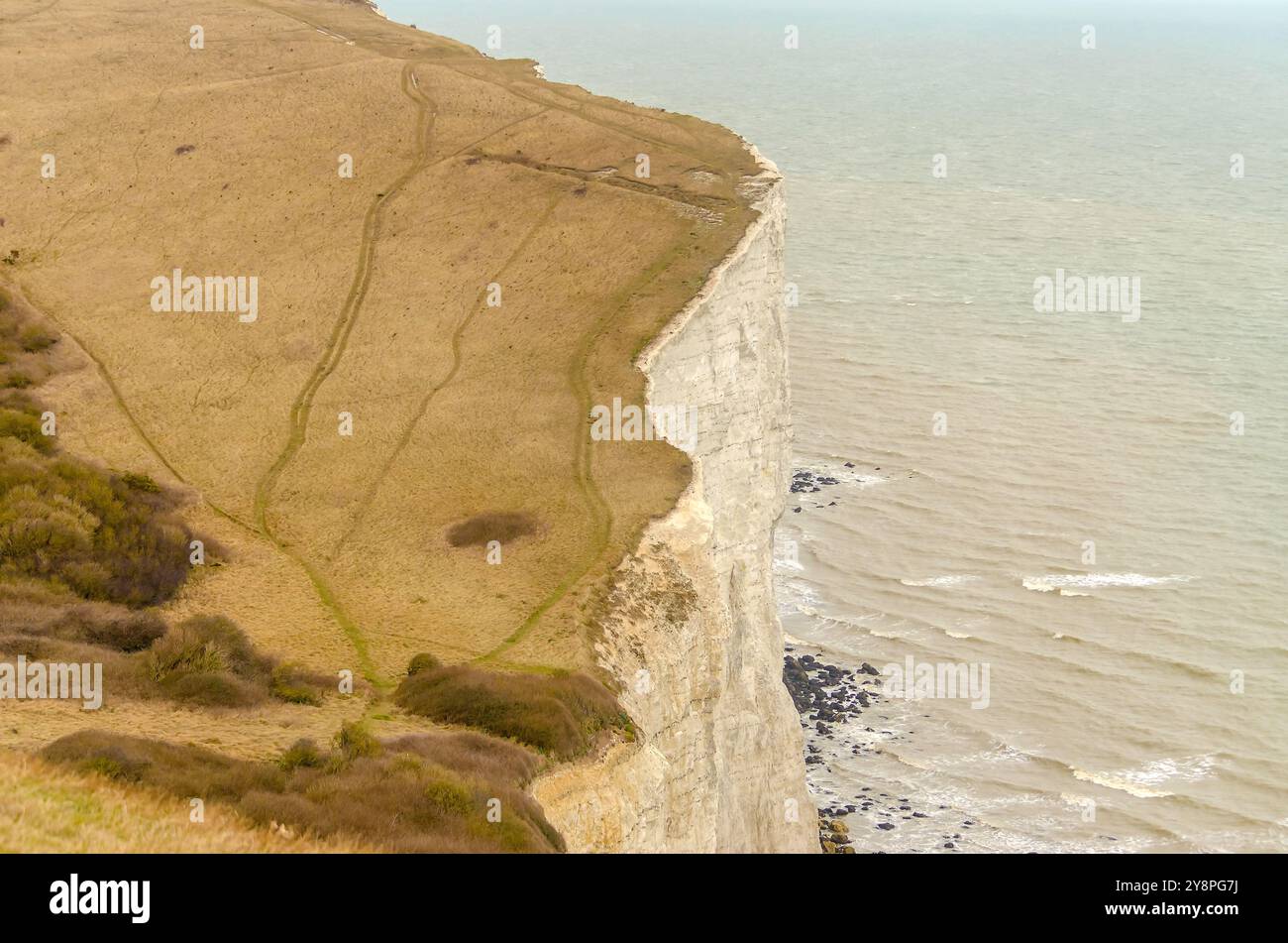 The white cliffs of Dover facing continental Europe on the English ...