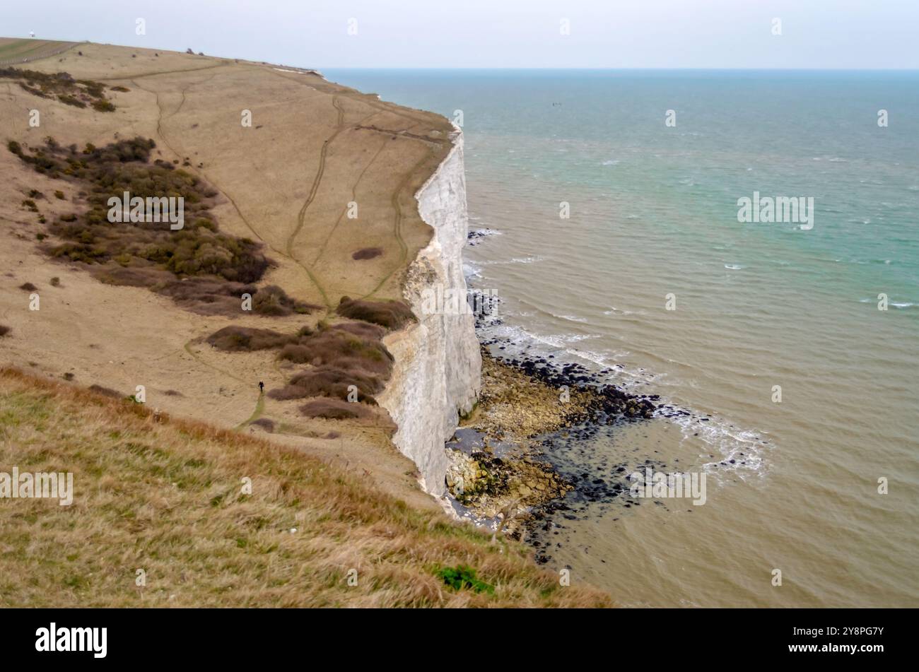 The white cliffs of Dover facing continental Europe on the English ...
