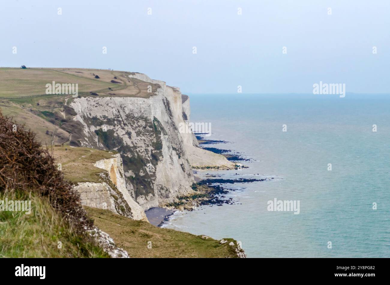 The white cliffs of Dover facing continental Europe on the English ...