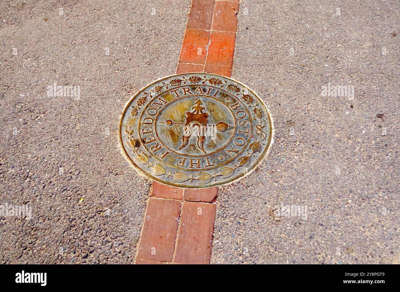 Freedom Trail sign indicating the iconic path to be walked in Boston ...