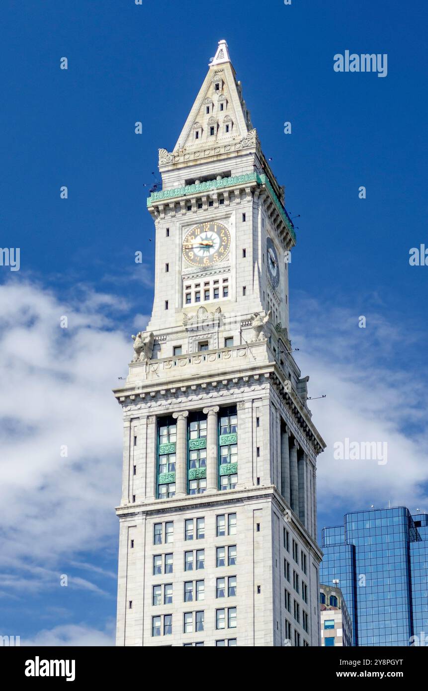 Custom House Tower, iconic building in central Boston, USA Stock Photo ...