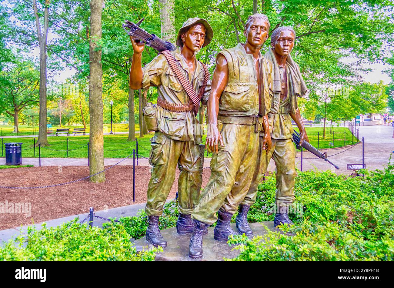 The Three Soldiers statue, part of the Vietnam Veterans Memorial in Washington DC, USA Stock ...