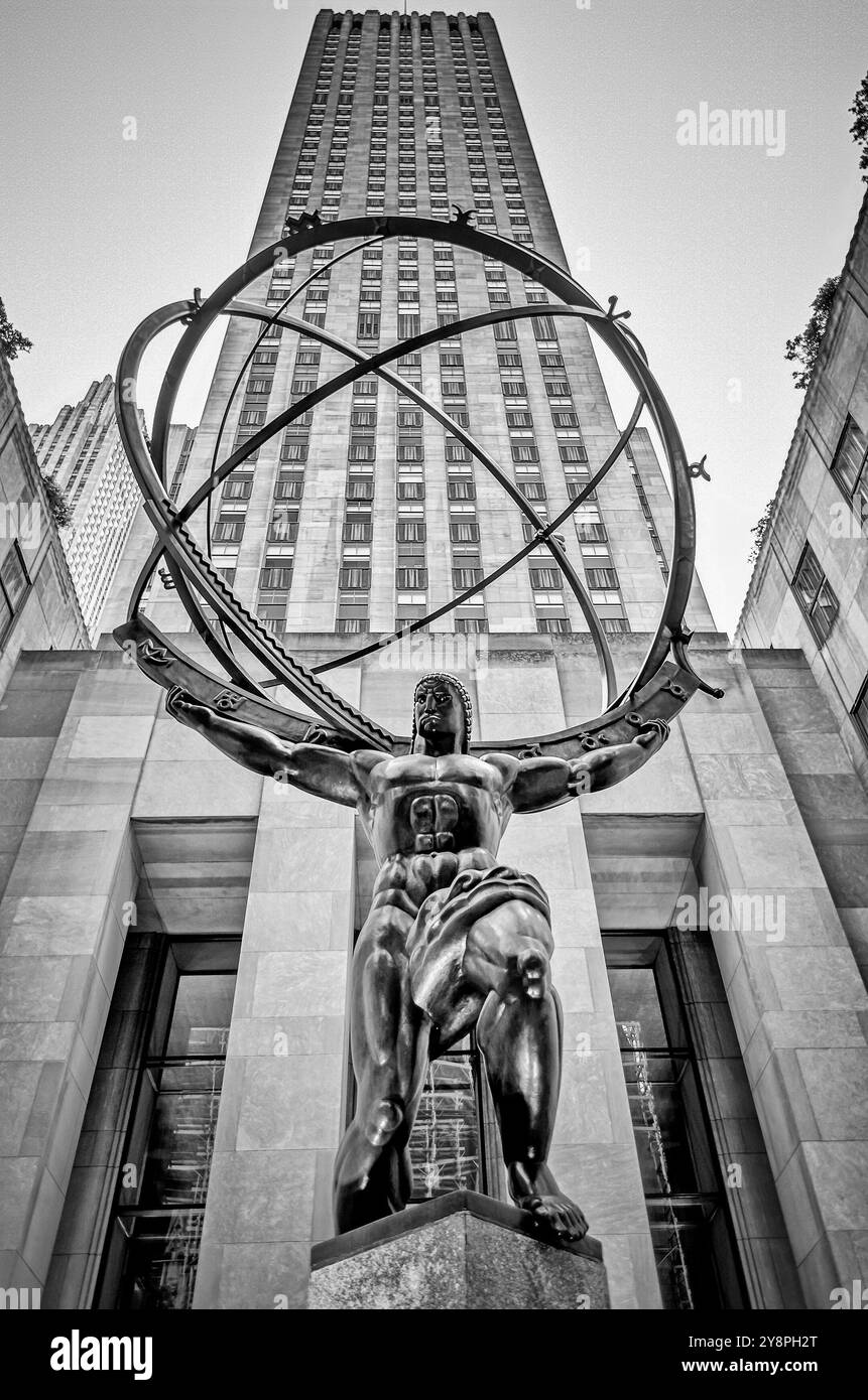 NEW YORK CITY - MAY 25: The historic Atlas statue in front of ...