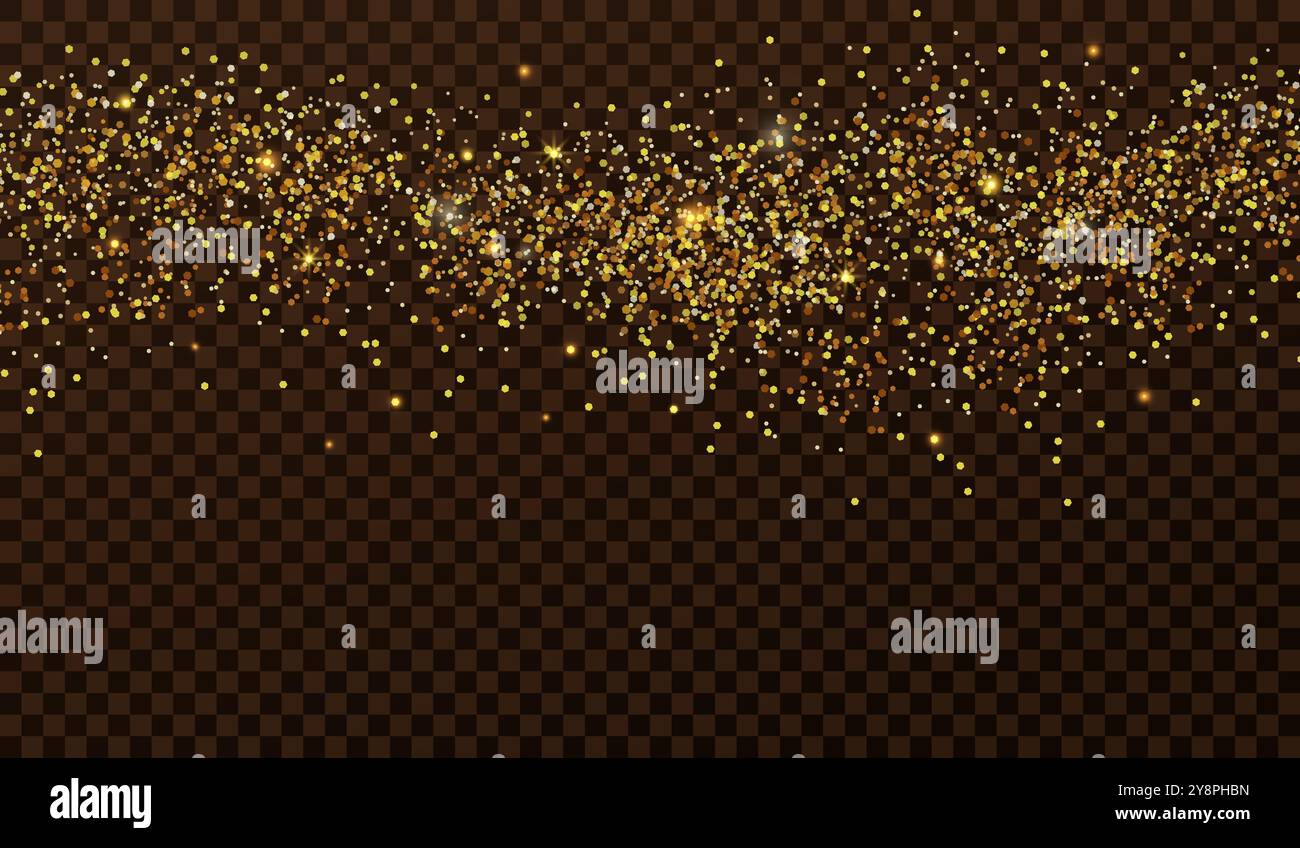 Gold glitter line, particles, stars, magic sparkles Stock Vector Image ...
