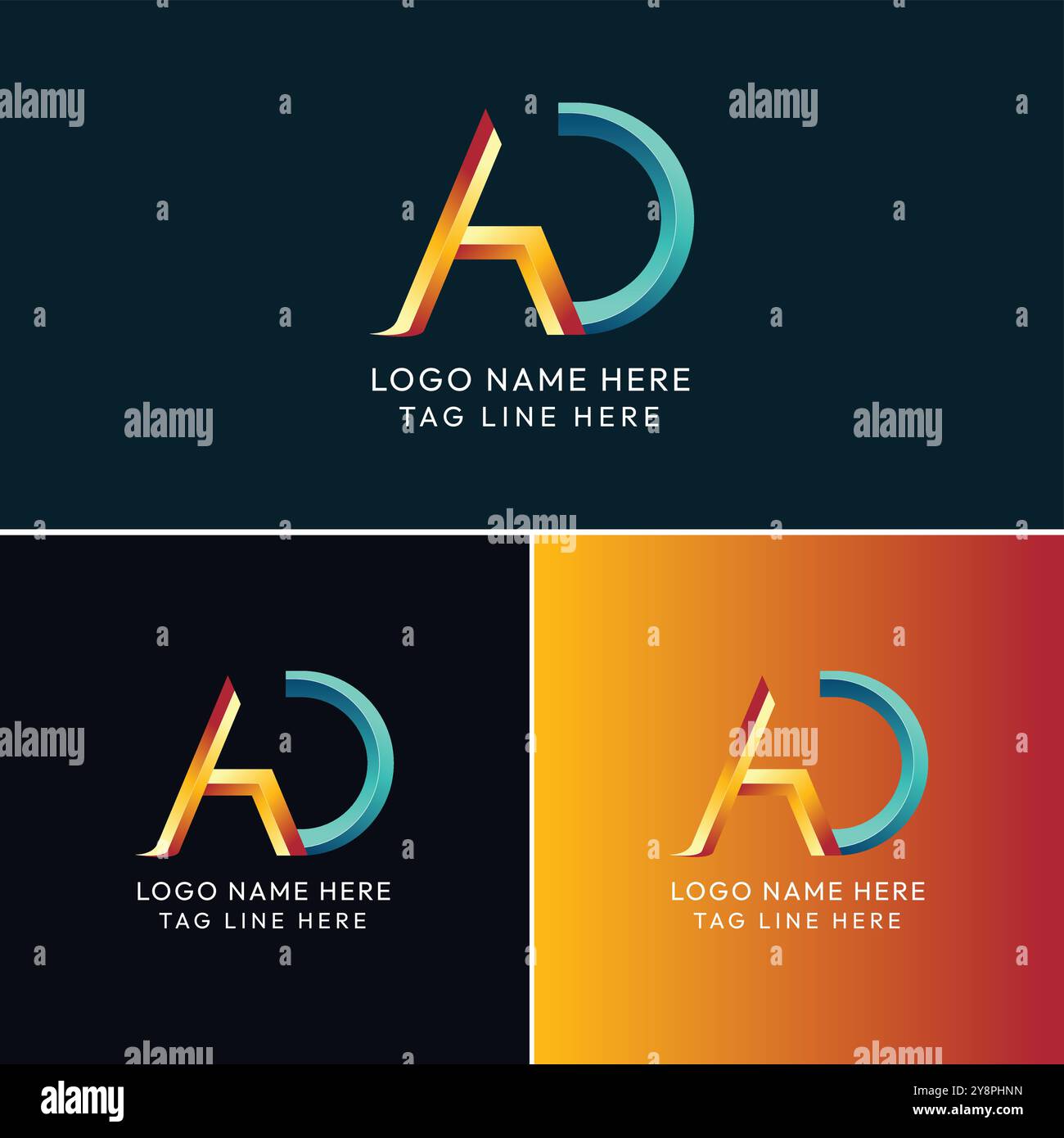 Initial AD Letter Logo With Creative Modern Business Typography Vector ...