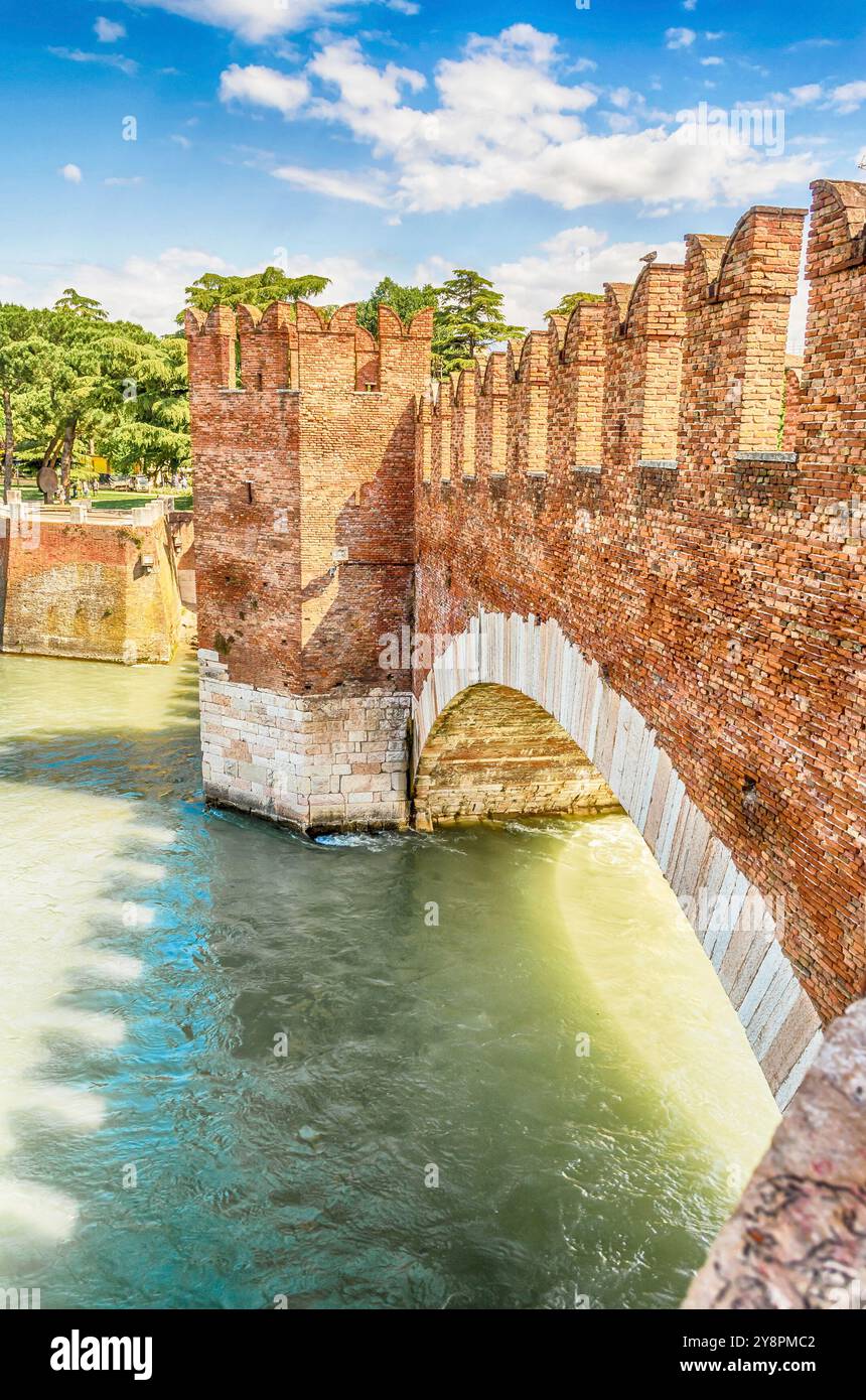 Castelvecchio Bridge, aka Scaliger Bridge, iconic landmark in Verona ...