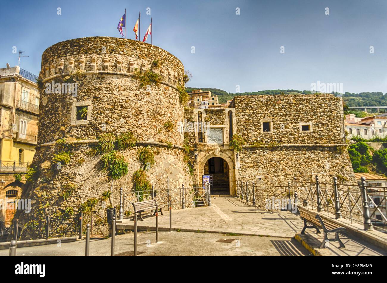 Aragonese Castle, scenic landmark in Pizzo Calabro, Italy Stock Photo ...