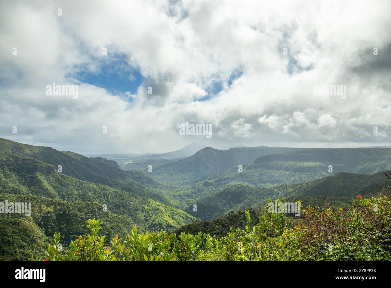 Viewpoint overlooking the jungle. Tropical vegetation, at the Gorges ...