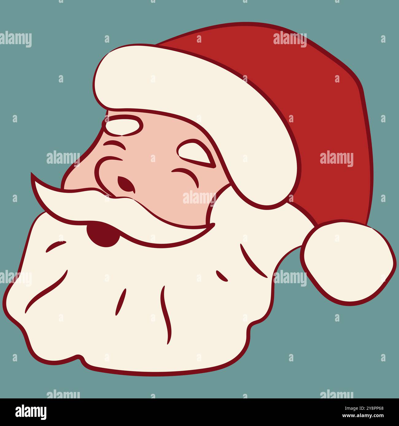 Santa in a retro cartoon colour scheme, Christmas Santa element Stock ...