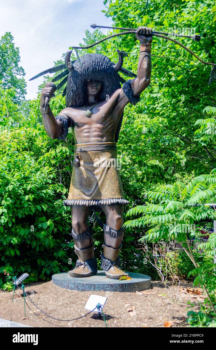 Statue of a native american outside the National Museum of the American ...