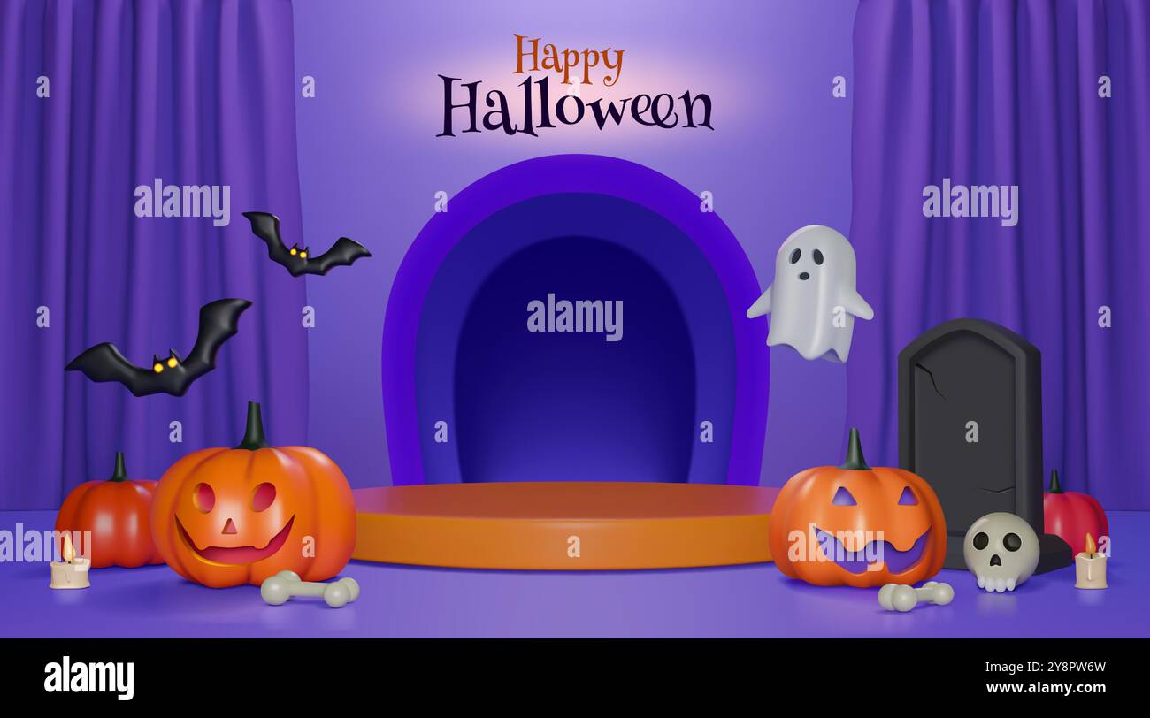 3d halloween sale podium Stock Vector Images - Alamy