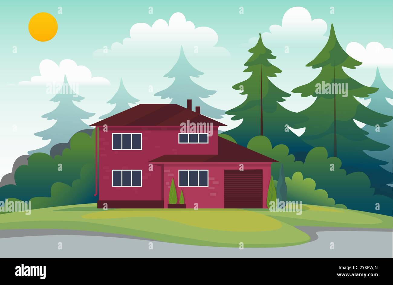 Home exterior. Real estate. Suburban house. Residential building ...