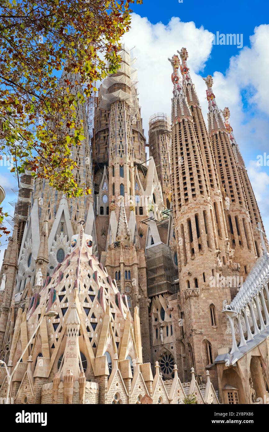 Fachada de La Pasión, La Sagrada Familia Basilica. Barcelona. Spain.The ...