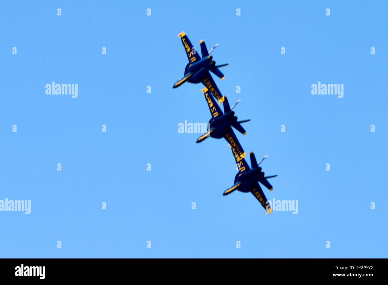 US Navy jets formation at air show over Cleveland during Labor Day ...