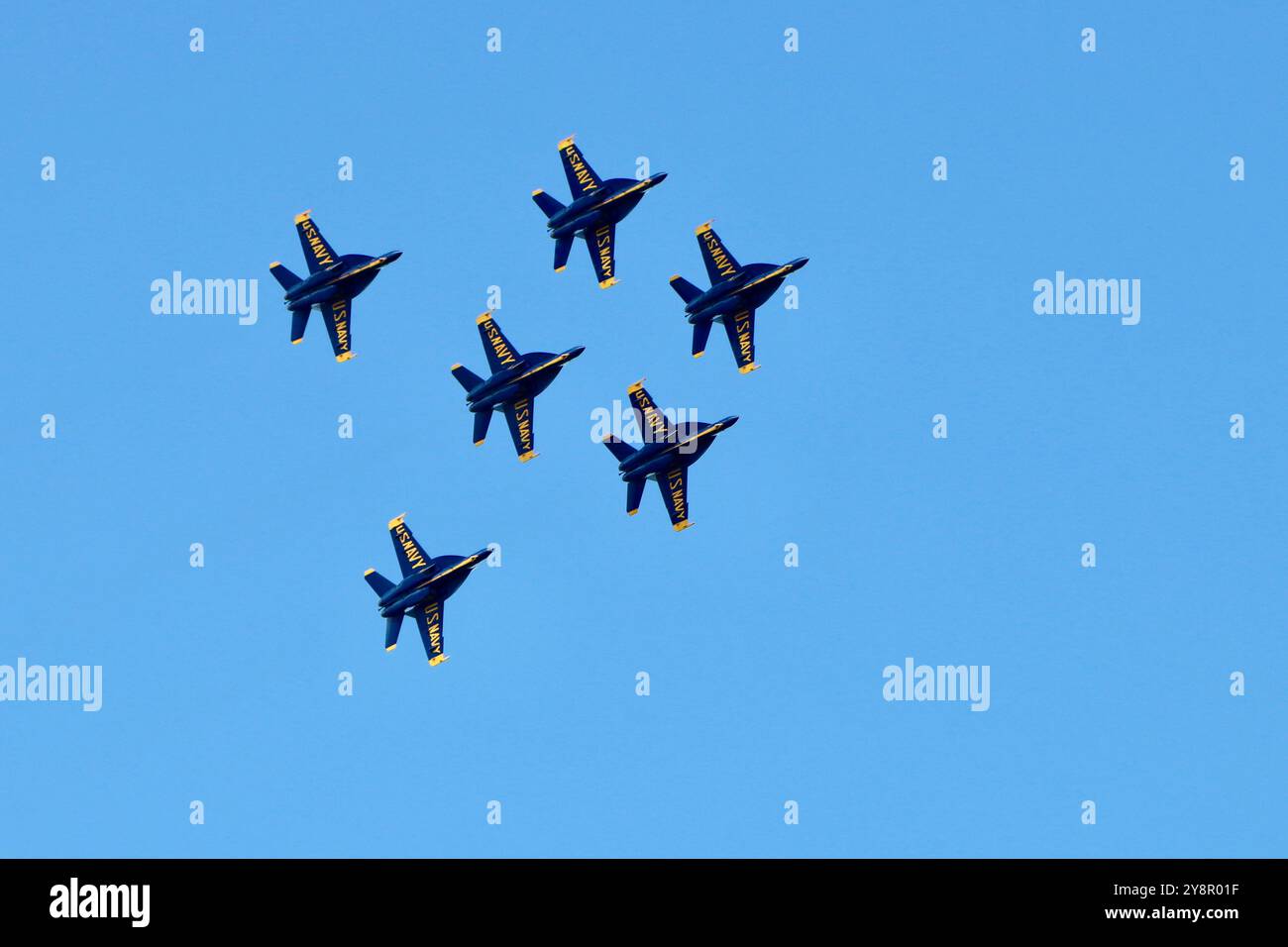 US Navy jets formation at air show over Cleveland during Labor Day ...