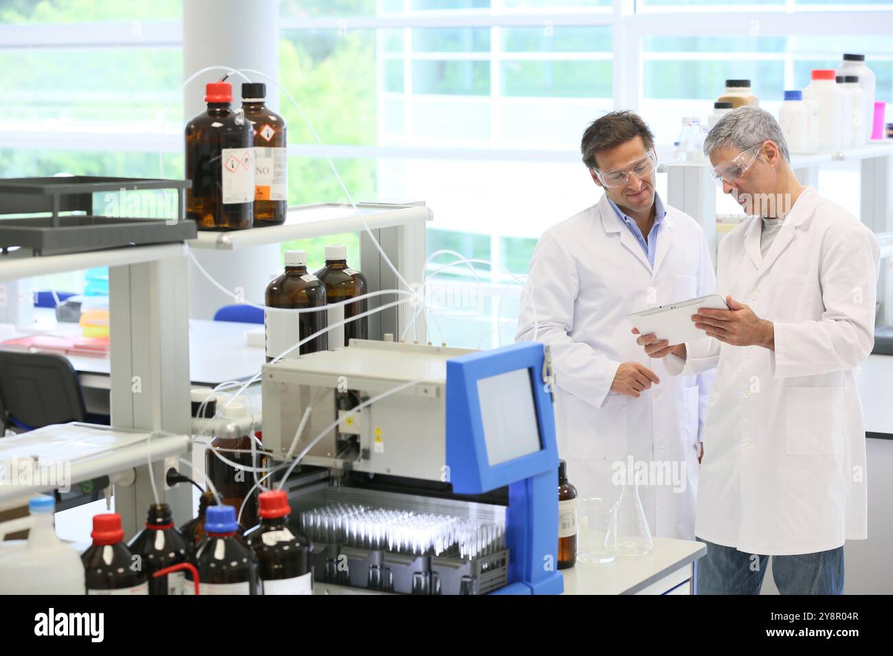 Flash chromatography, method used to purify individual chemical compounds from mixtures of ...