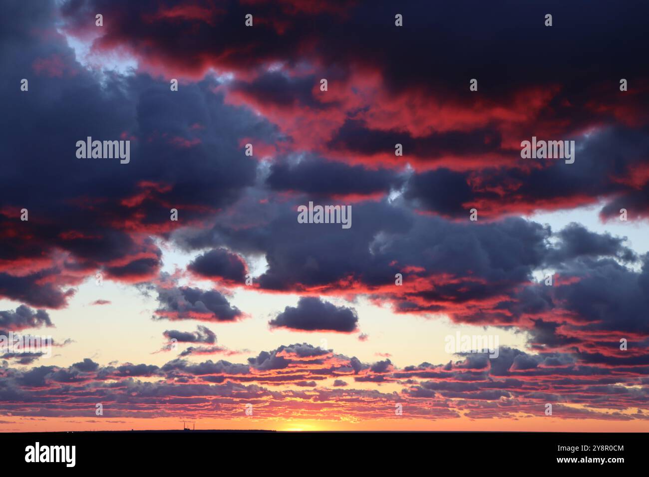 Dramatic cloud formations after sunset over Lake Erie in Lakewood ...