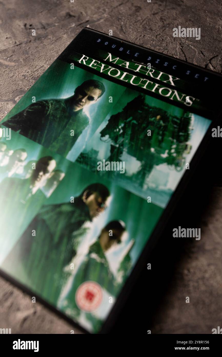 Third in the series Matrix Revolutions on DVD with a very green and ...
