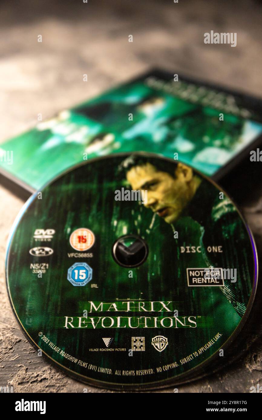 Third in the series Matrix Revolutions on DVD with a very green and ...