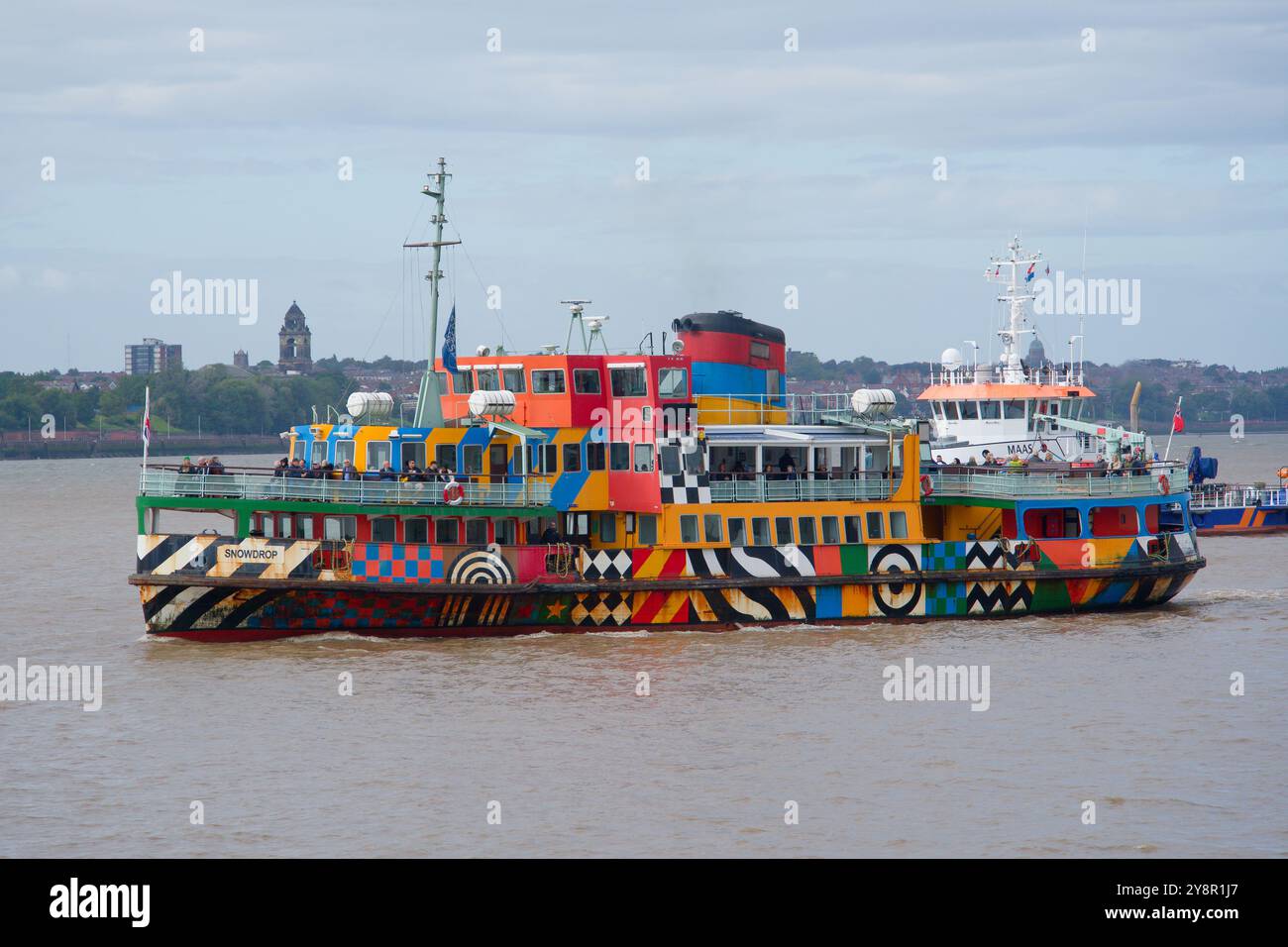 Colorful ferry boat in the river Mersey at Liverpool Stock Photo - Alamy