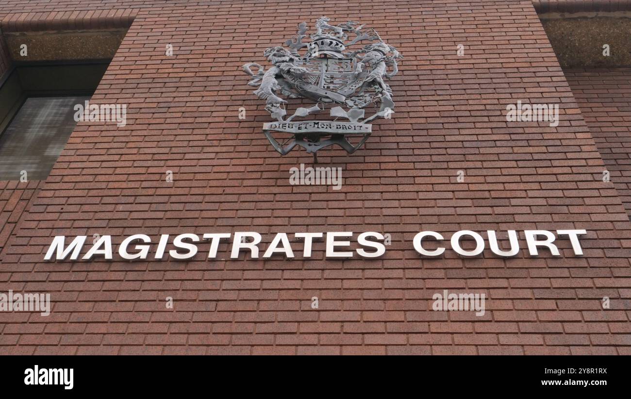 The sign outside the Magistrates Court in Peterborough, UK Stock Photo ...