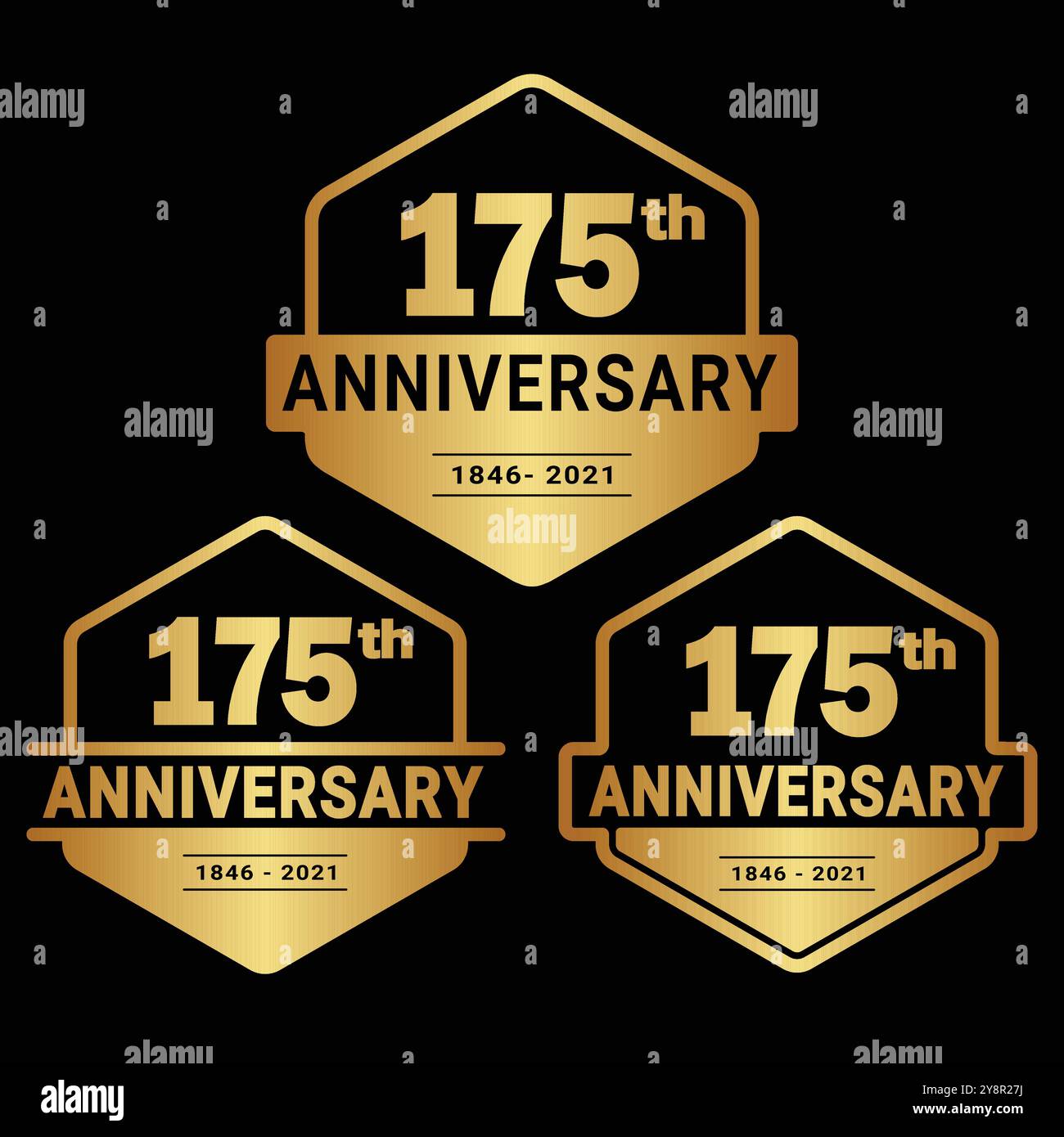 175 years anniversary celebration logotype. 175th anniversary logo collection. Set of ...