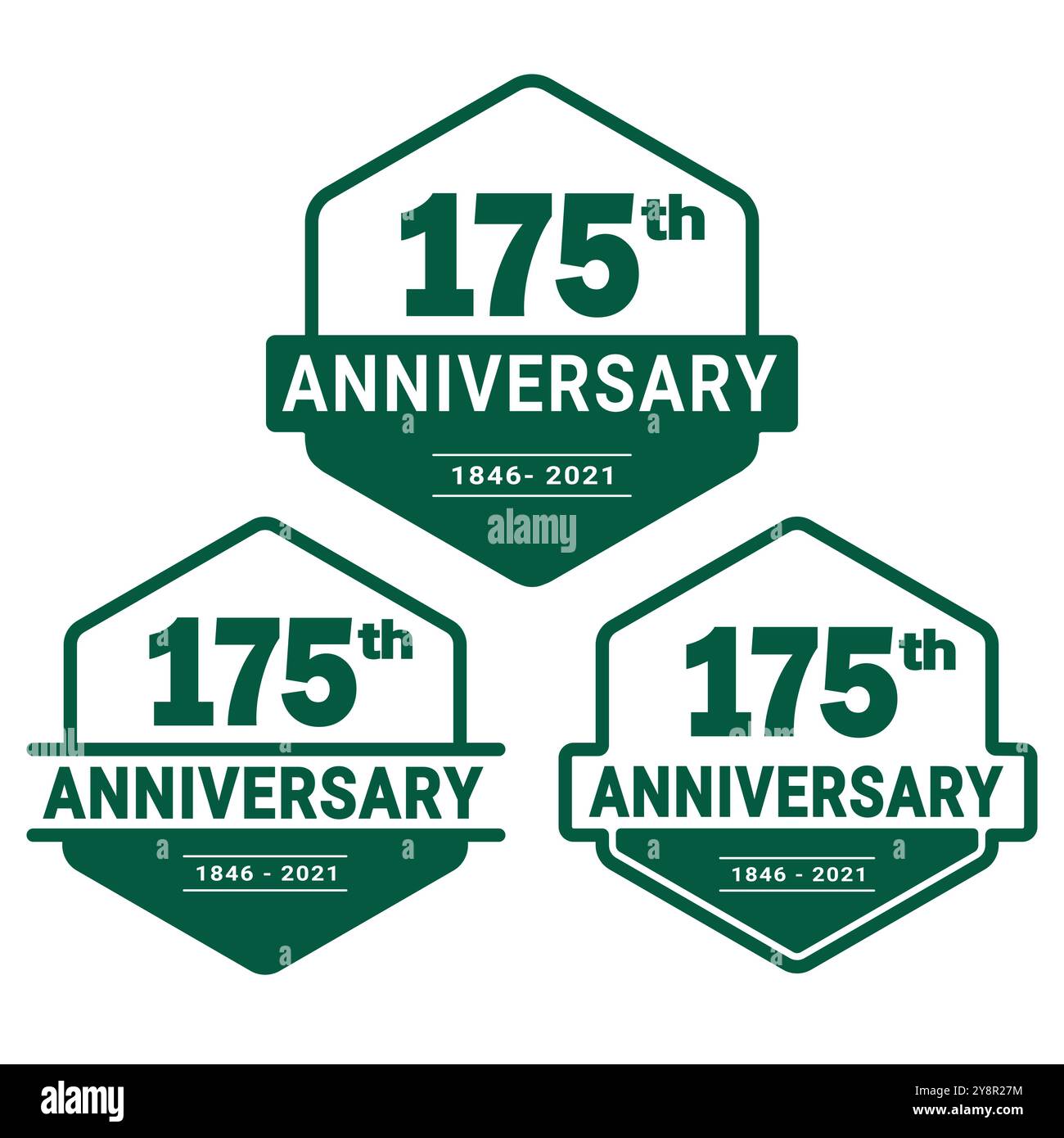 175 years anniversary celebration logotype. 175th anniversary logo collection. Set of ...