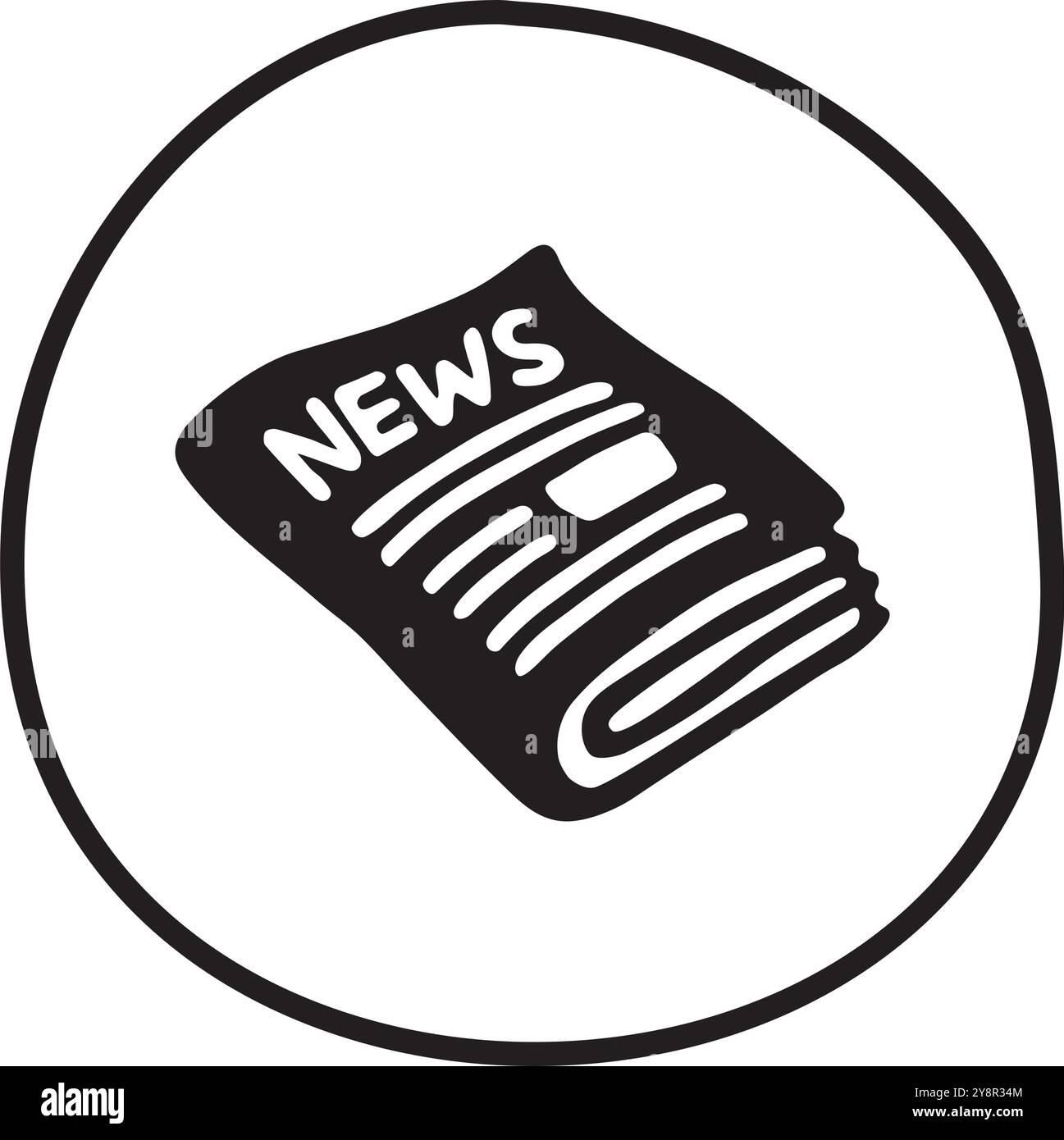 Newspaper hand drawn clipart Black and White Stock Photos & Images - Alamy