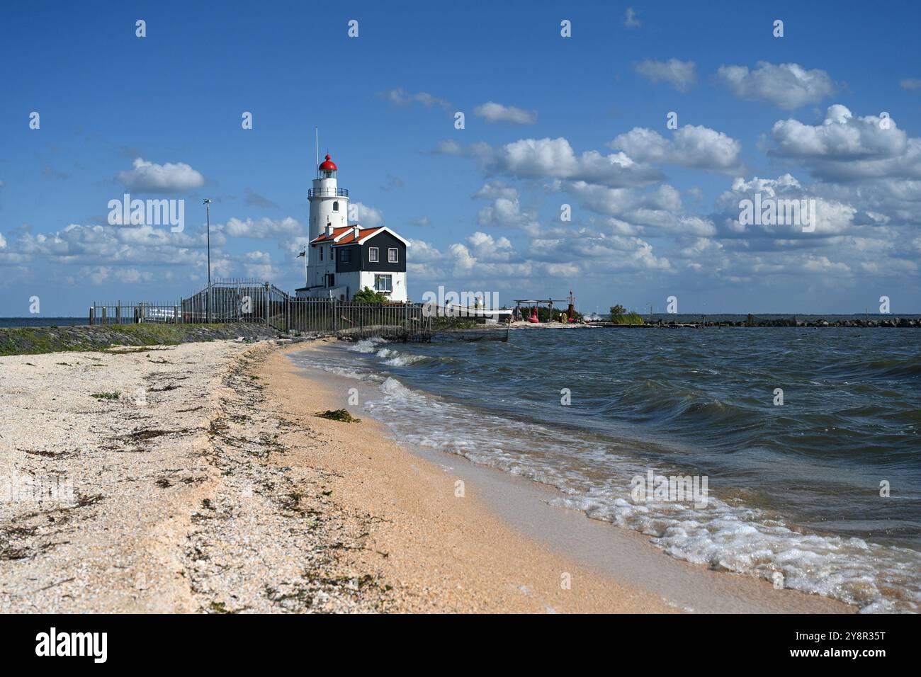 The Horse of Marken lighthouse (Paard van Marken) on the Dutch ...