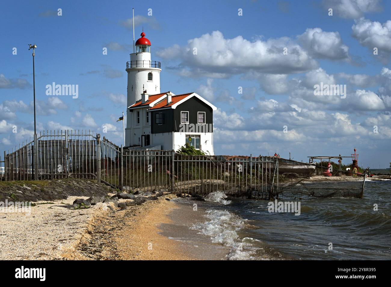 The Horse of Marken lighthouse (Paard van Marken) on the Dutch ...
