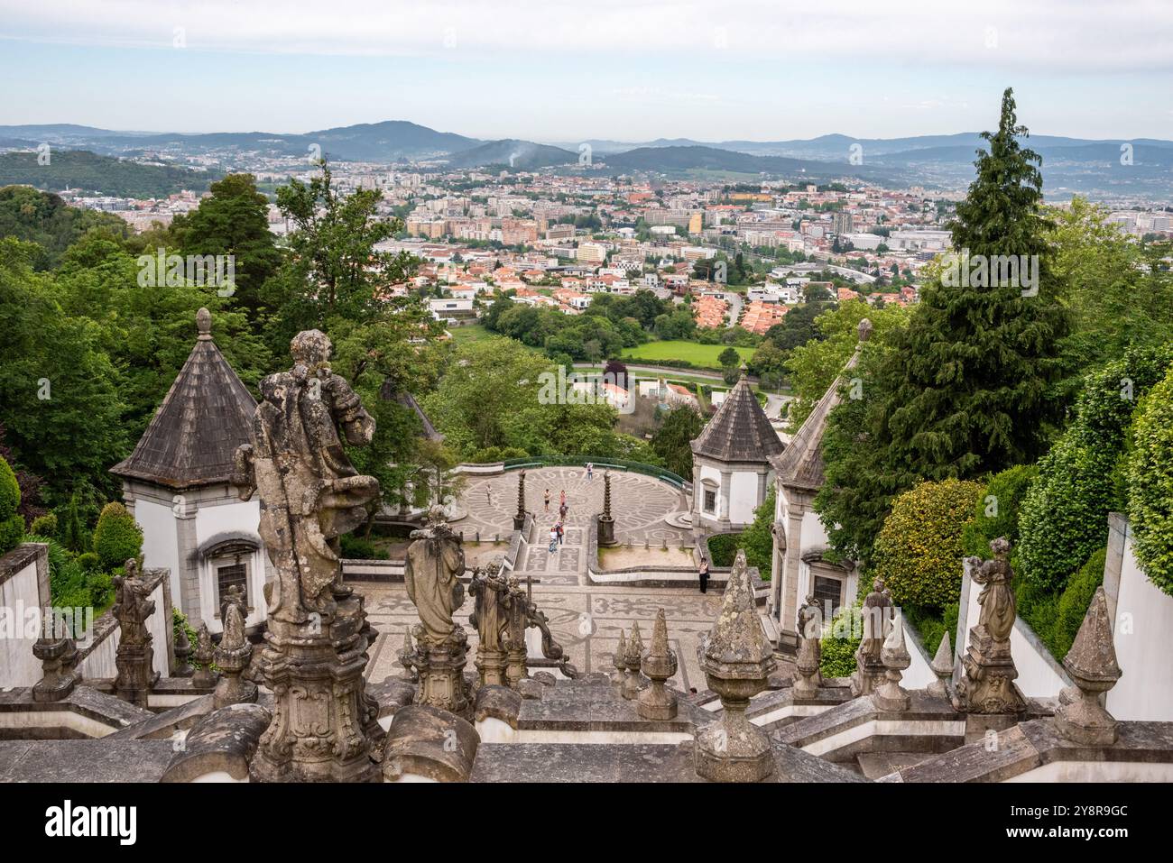 Chapels at the famous baroque stairway of basilica Bom Jesus do Monte ...