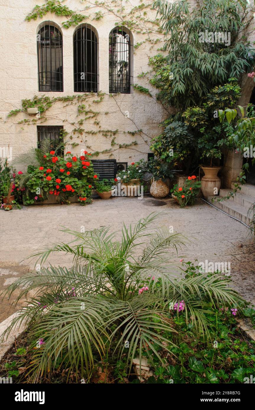 Interior courtyard of a residential complex in the Jewish Quarter of ...