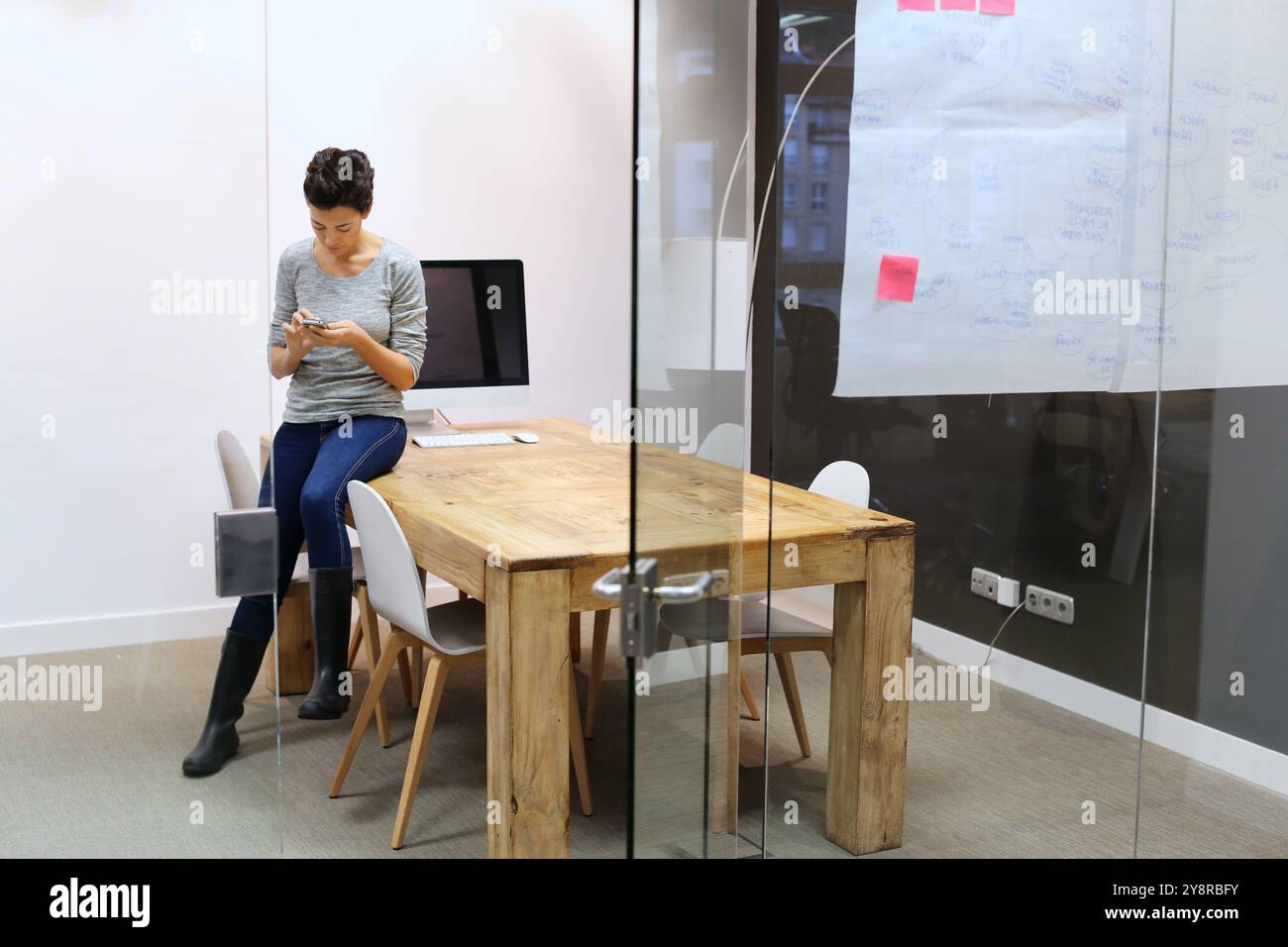 Executive woman in meeting room. Advertising agency Stock Photo - Alamy