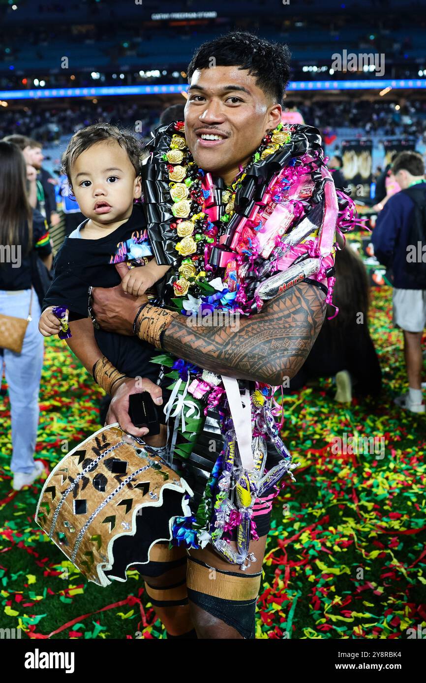 Sydney, Australia, 6 October, 2024. Brian ToÕo of the Panthers and son ...