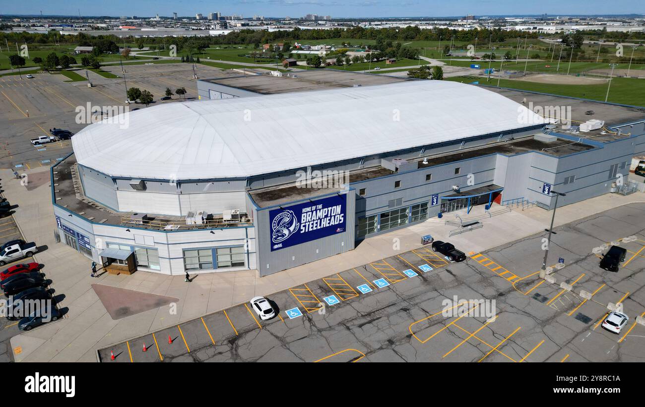Brampton, Canada. 5th October, 2024. CAA Centre aerial view, The new ...