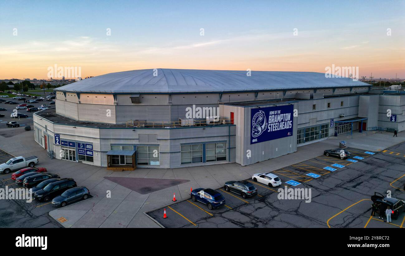 Brampton, Canada. 5th October, 2024. CAA Centre aerial view, The new ...