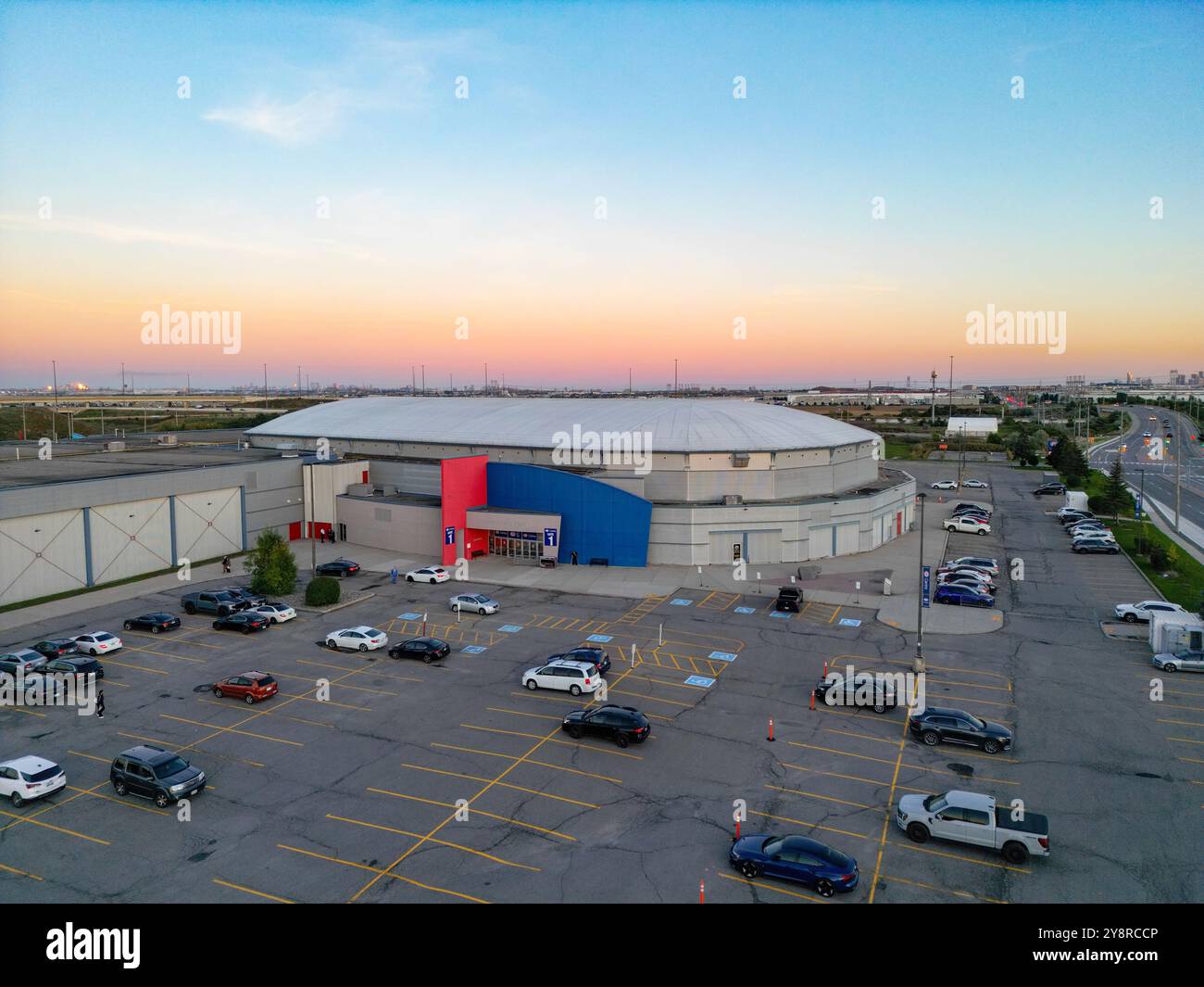 Brampton, Canada. 5th October, 2024. CAA Centre aerial view, The new ...