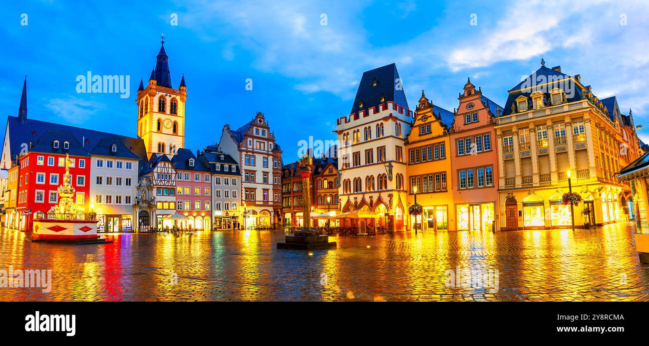 Trier, Germany: Sunset view of the Hauptmarkt, the Main Market ...
