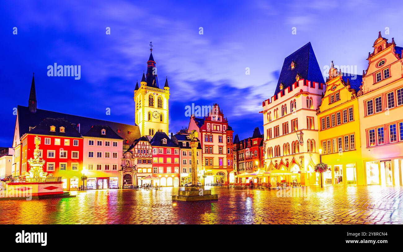 Trier, Germany: Sunset view of the Hauptmarkt, the Main Market ...