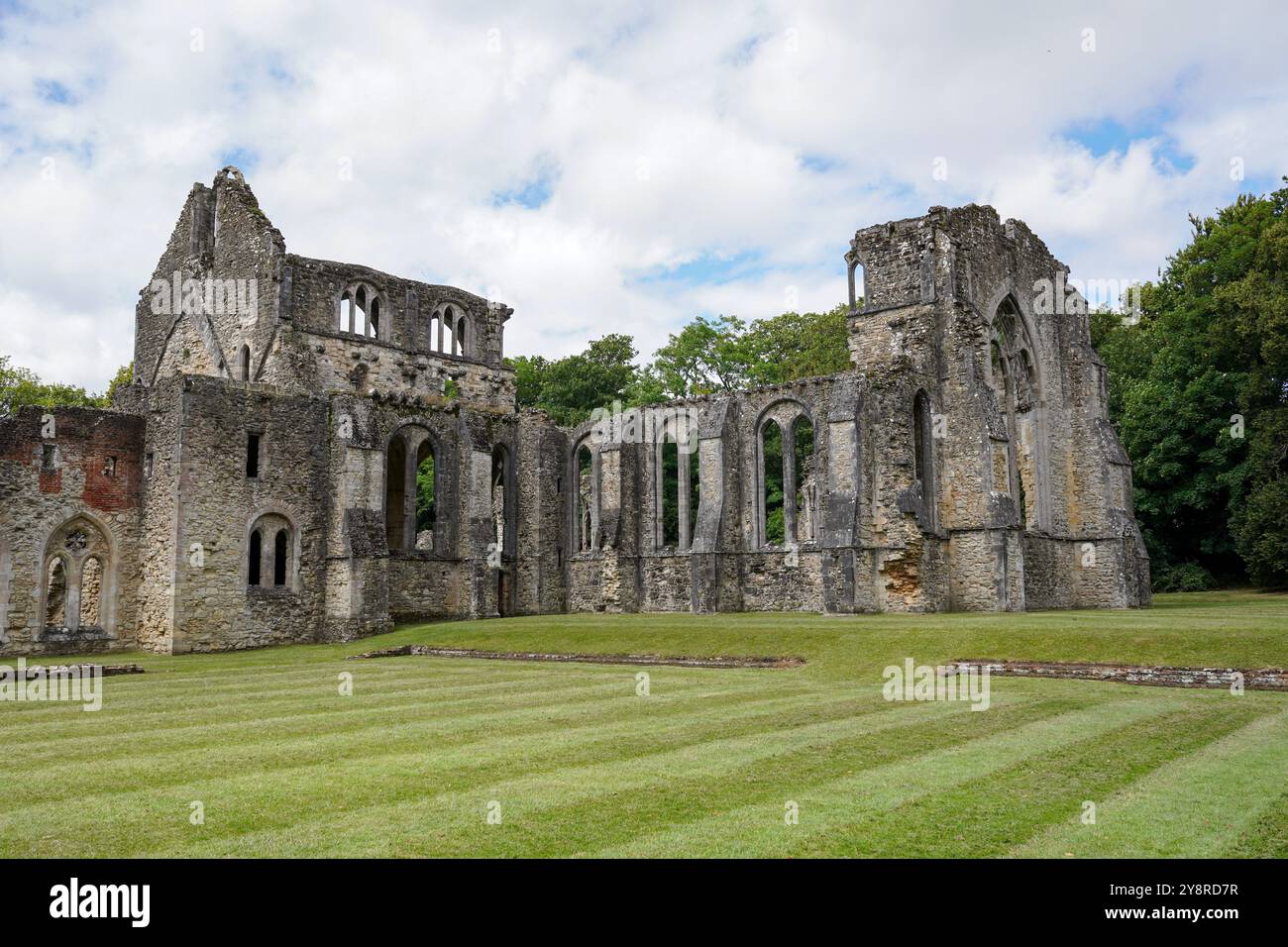 Stone ruins of Netley Abbey in Hampshire England. Remains of late ...