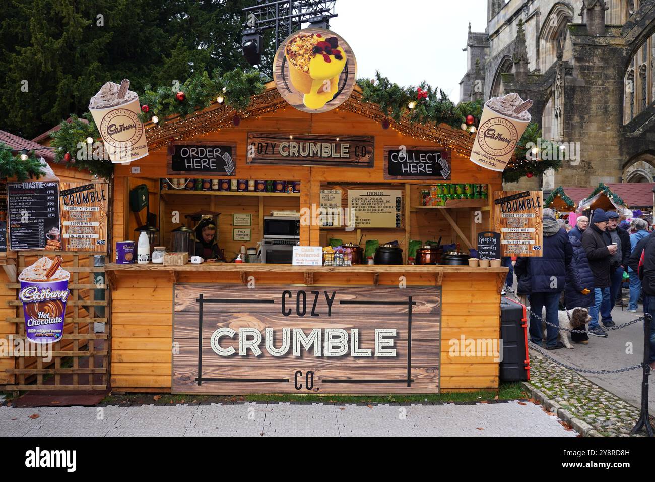 Festive food stalls at the Winchester Christmas Market England UK 6 ...