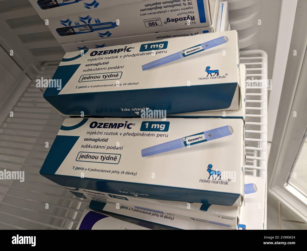 Brno,Czech republic-August 2 2024: Ozempic box. Czech version of ...