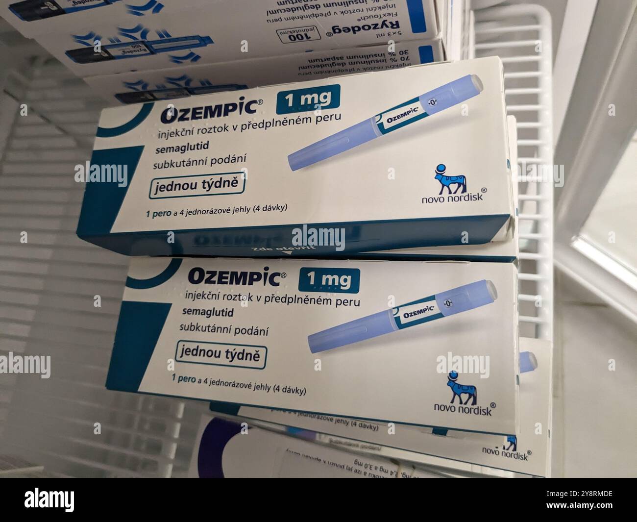 Brno,Czech republic-August 2 2024: Ozempic box. Czech version of ...