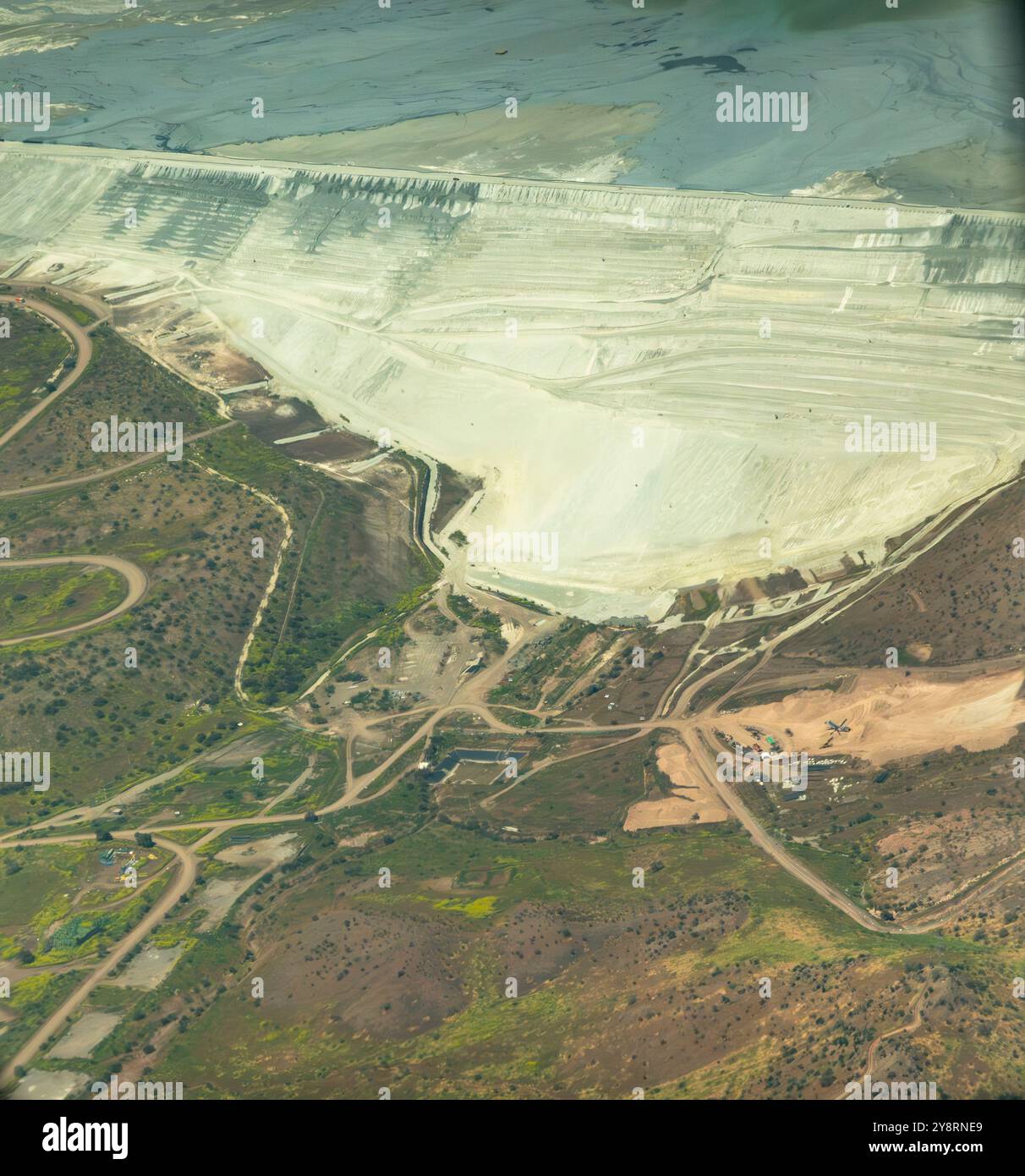 Chile coastal landscape land development through plane window Stock ...