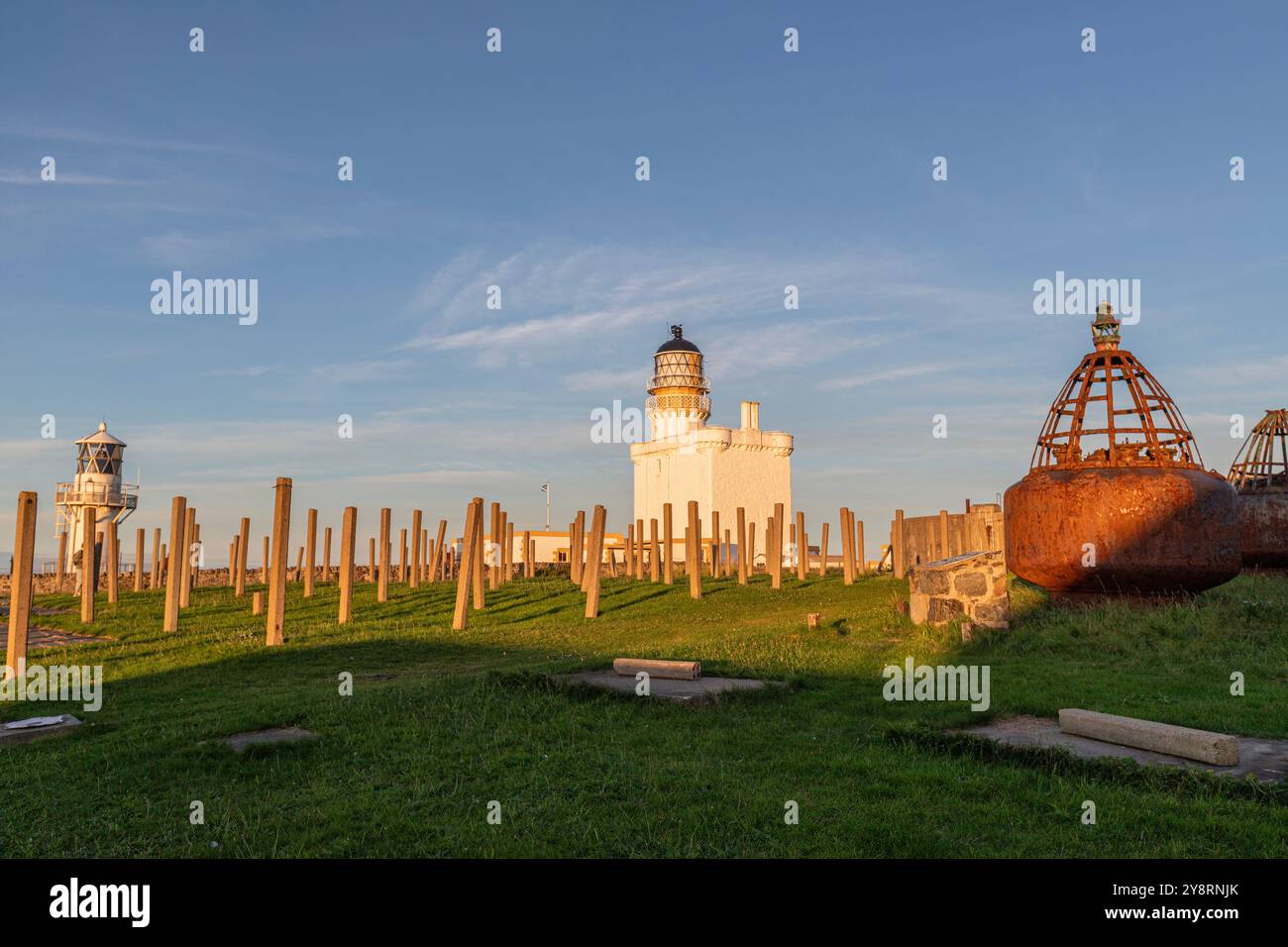 Fishing net drying posts, Kinnaird Head Lighthouses, Fraserburgh ...