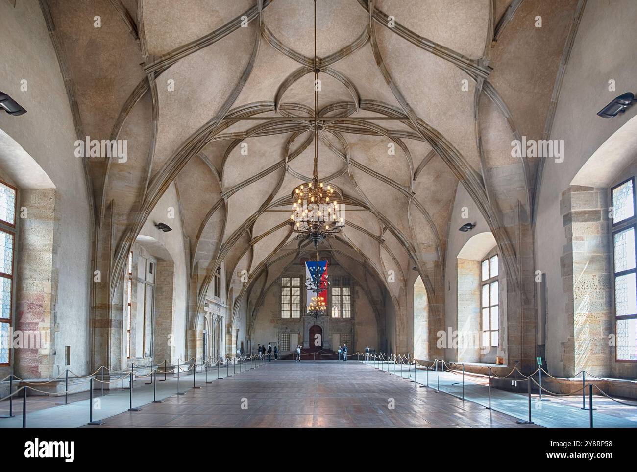 PRAGUE - MAY 11, 2024: The impressive interior of the Old Royal Palace ...