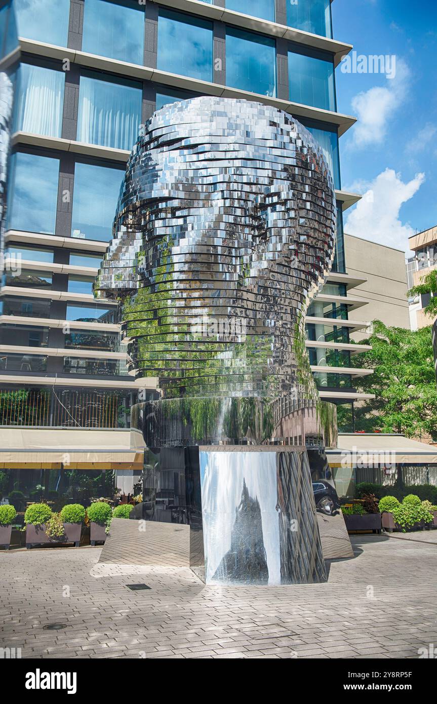 PRAGUE - MAY 12, 2024: Metal kinetic sculpture by David Cherny of Franz ...