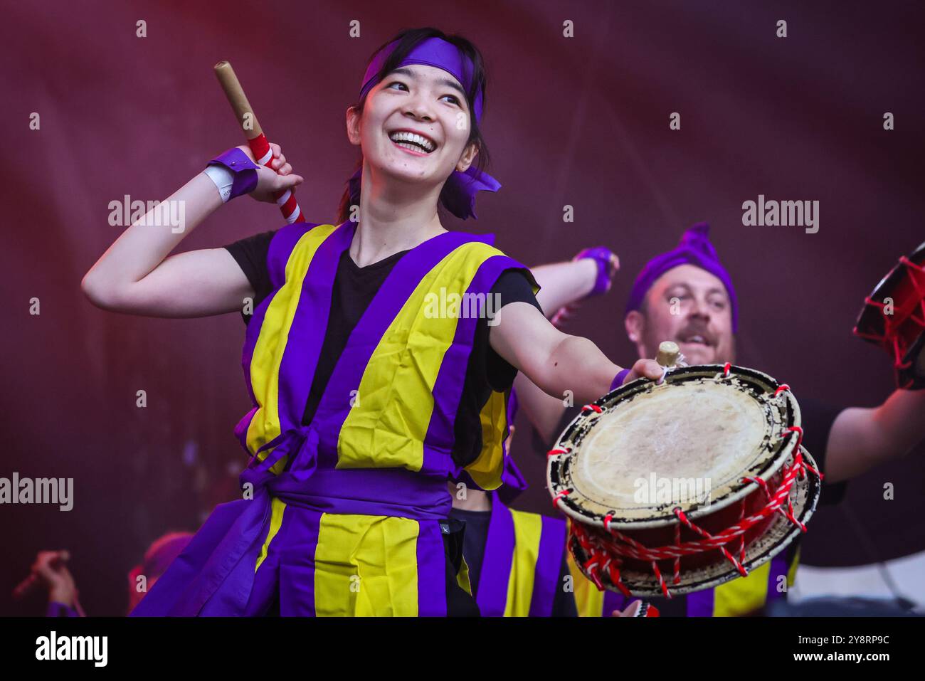 London, UK. 06th Oct, 2024. Okinawa Sanshinkai, a group of enthusiasts ...