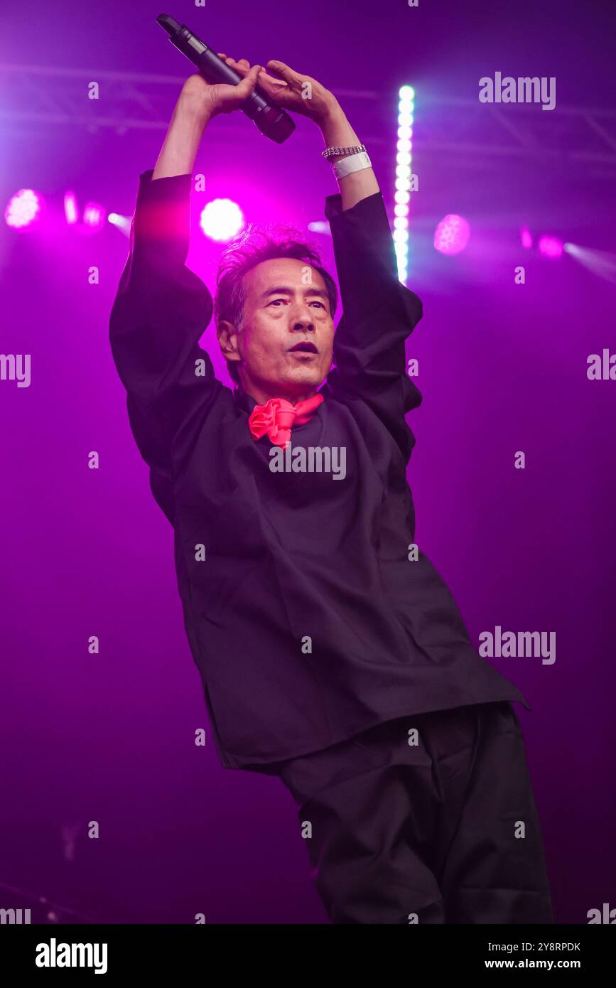 London, UK. 06th Oct, 2024. The lead singer in typical Mick Jagger ...